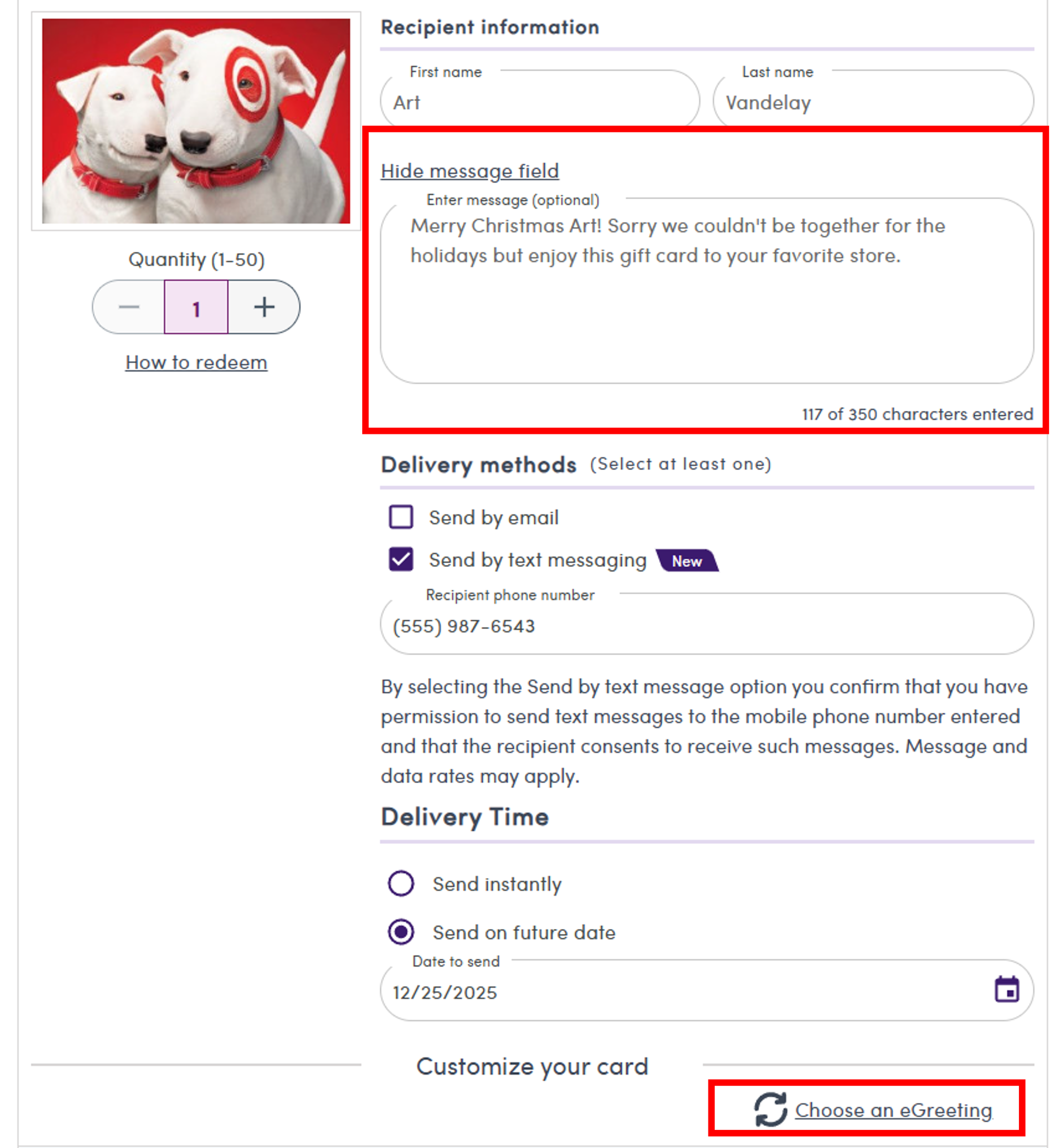 Send Gift Card Via Text Message Instructions | Giftcards.com